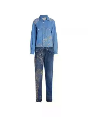 Isabel Marant Étoile Imane Embroidered Faded-effect Jumpsuit