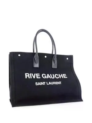 Saint Laurent Rive Gauche Shopper Canvas Large Tote Bag