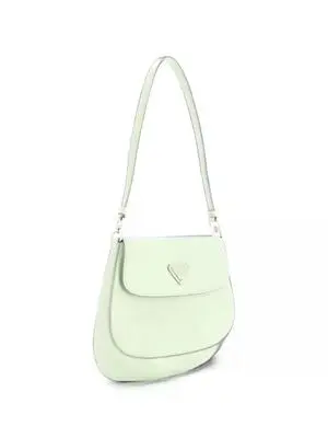 Prada Cleo Flap Shoulder Bag Spazzolato Leather Small Hobo Bag