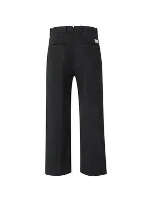 NINE:INTHE:MORNING Logo-patch Straight-leg Trousers - Black