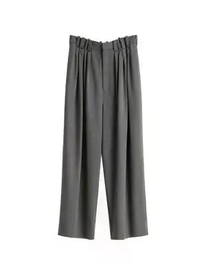 SOSHIOTSUKI Eight Tuck Pleated Wool Trousers