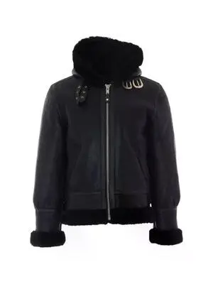 SCHOTT To Hood Buckle-detail Jacket - Black