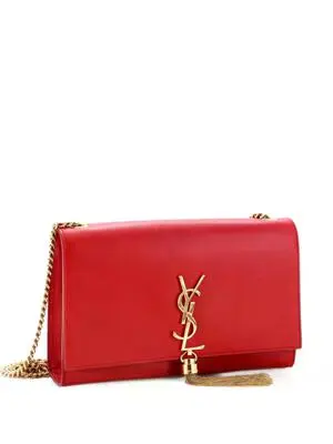 Saint Laurent Classic Monogram Tassel Leather Medium Crossbody Bag