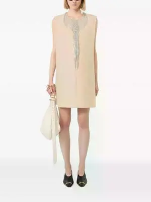 Sportmax Festoso Rhinestone-fringe Mini Dress - Neutrals