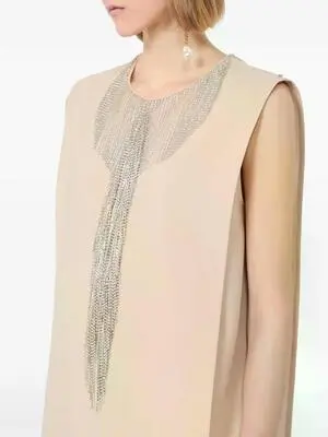 Sportmax Festoso Rhinestone-fringe Mini Dress - Neutrals
