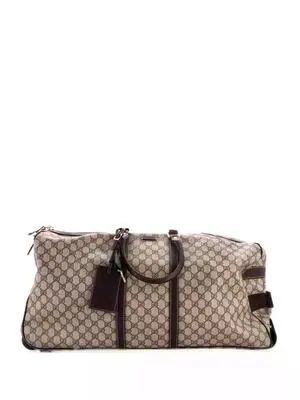 Gucci Rolling Duffle Bag Gg Coated Canvas Large Travel Bag - Brown
