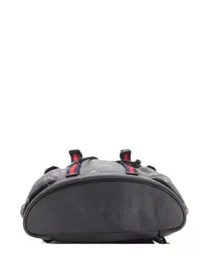 Gucci Double Pocket Buckle Printed Gg Coated Canvas Large Backpack