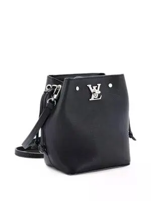 LOUIS VUITTON Lockme Leather Nano Bucket Bag - Black