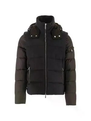 MOORER Padded Hooded Jacket - Brown