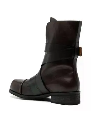 EGONLAB Buckled Leather Boots