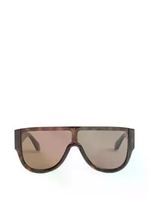 Alaïa Mask Tortoiseshell-effect Shield-frame Sunglasses - Brown