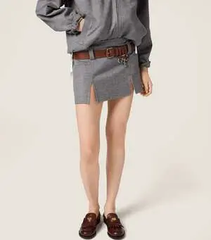 Miu Miu Wool-cashmere Mini Skirt