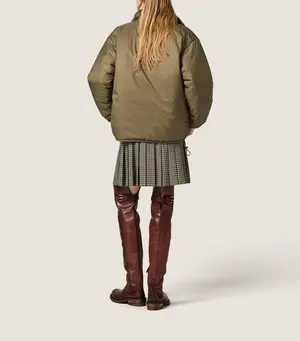 Miu Miu Ripstop Funnel-neck Puffer Jacket - Green