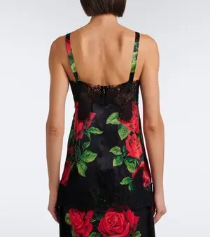 Dolce & Gabbana Floral Silk And Cotton-blend Camisole