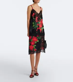 Dolce & Gabbana Floral Silk And Cotton-blend Camisole