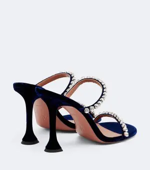Amina Muaddi Gigi Embellished Velvet Sandals