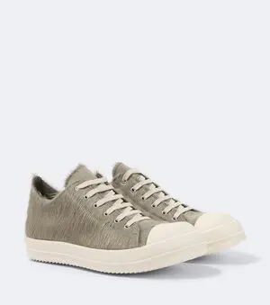 Rick Owens Low Sneaks Calf Hair Sneakers - Grey