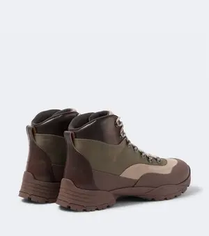 Brunello Cucinelli Leather-trimmed Hiking Boots