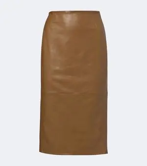 Dorothee Schumacher Sleek Statement Leather Pencil Skirt - Brown