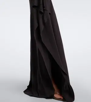 Christopher Esber Orica Crystal Gathered Jersey Maxi Skirt