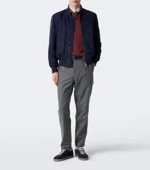 Brunello Cucinelli Cotton-trimmed Bomber Jacket