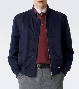 Brunello Cucinelli Cotton-trimmed Bomber Jacket