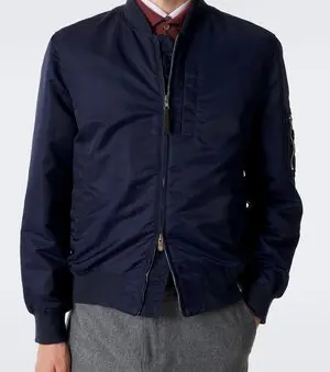 Brunello Cucinelli Cotton-trimmed Bomber Jacket