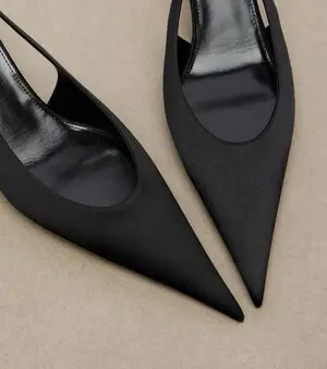 Saint Laurent Fanny Satin Slingback Pumps