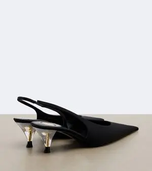 Saint Laurent Fanny Satin Slingback Pumps