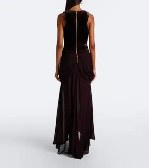Zimmermann Valiant Cutout Draped Velvet Gown