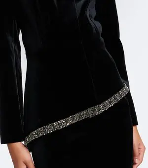 Roland Mouret Embellished Asymmetric Velvet Jacket