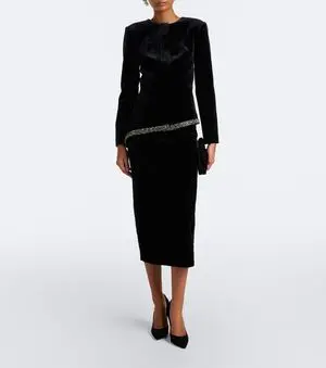 Roland Mouret Embellished Asymmetric Velvet Jacket