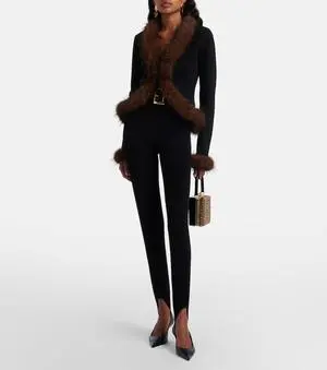 SELF-PORTRAIT Belted Stirrup Leggings
