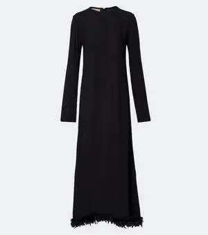 Plan C Feather-trimmed Gown - Black
