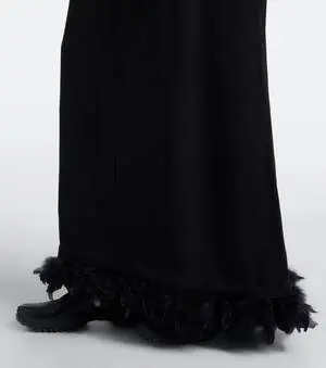 Plan C Feather-trimmed Gown