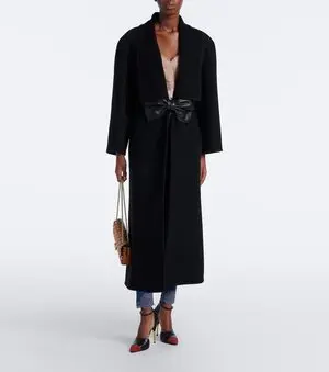 Valentino Garavani Bow-detail Wool And Cashmere Coat