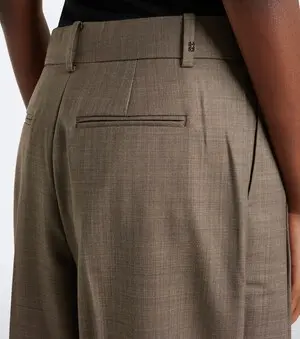 GANNI Wool-blend Wide-leg Pants