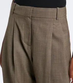 GANNI Wool-blend Wide-leg Pants