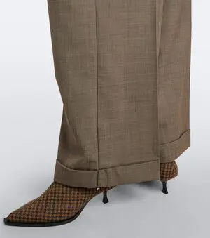 GANNI Wool-blend Wide-leg Pants