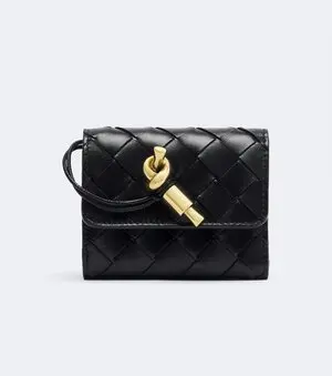 Bottega Veneta Andiamo Intrecciato Leather Wallet - Black