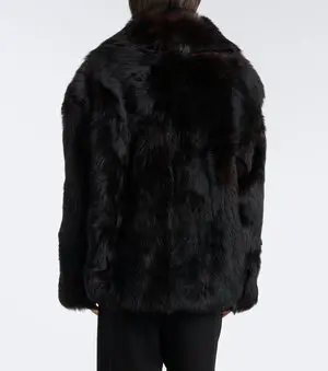 NILI LOTAN Cleophee Double-breasted Shearling Jacket