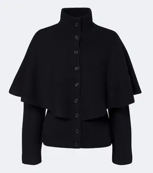 Vince Caped Wool-blend Cardigan - Black