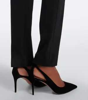 Carolina Herrera Floral-applique Wool-blend Leggings
