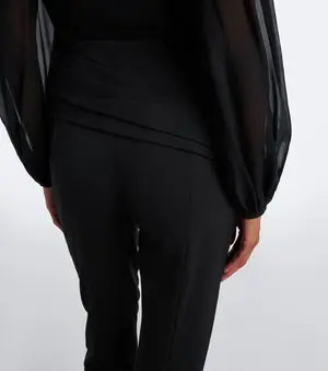 Carolina Herrera Floral-applique Wool-blend Leggings