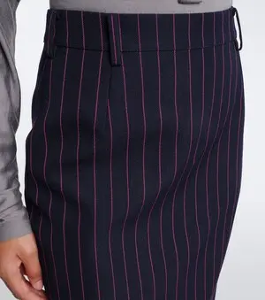 MUGLER Pinstripe Virgin Wool Pencil Skirt