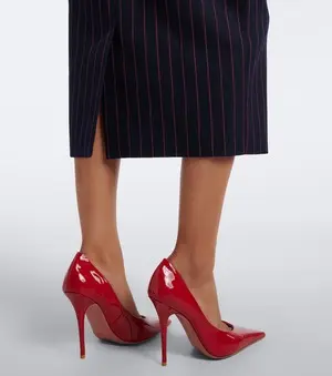 MUGLER Pinstripe Virgin Wool Pencil Skirt