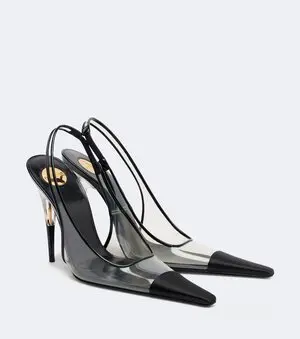 Saint Laurent Romy Tpu And Satin Slingback Pumps - Transparent