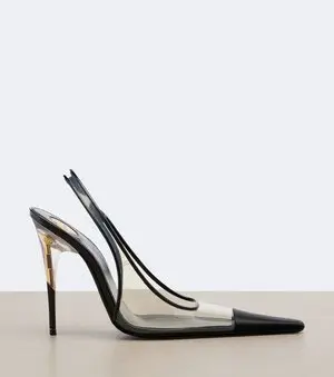 Saint Laurent Romy Tpu And Satin Slingback Pumps