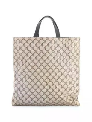 Gucci Convertible Soft Open Printed Gg Coated Canvas Tall Tote Bag