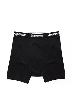 Supreme Hanes Logo-waistband Boxer - Black